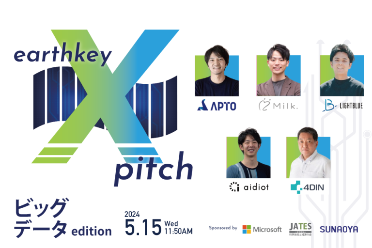 【5/15開催】領域特化型ピッチイベント【earthkey X pitch -ビッグデータ編-】登壇のお知らせ_アイディオット | 株式会社 ...